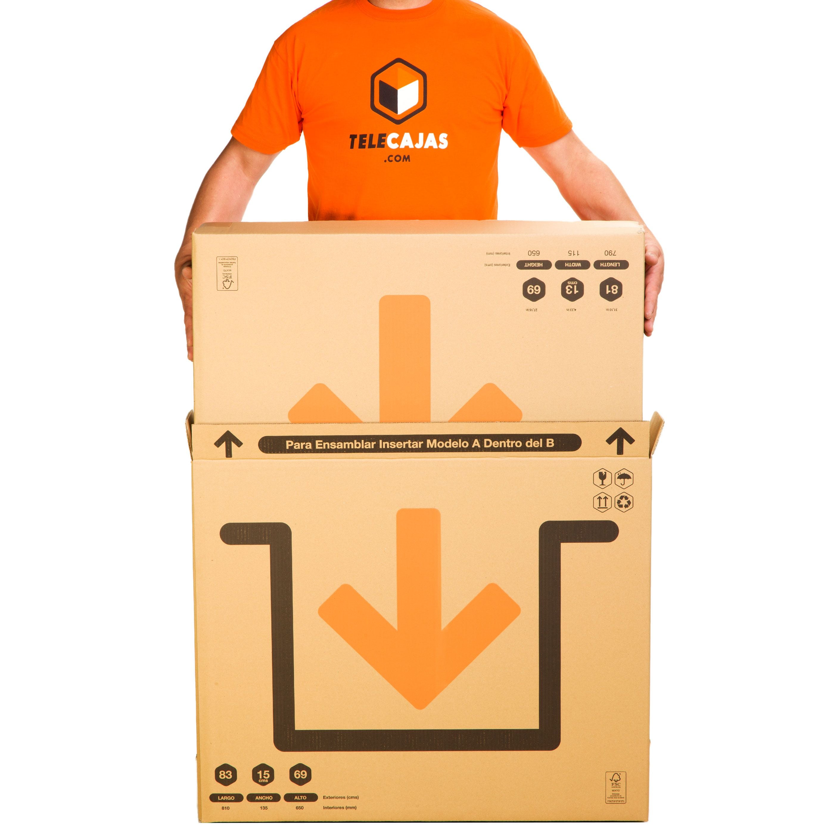 TELECAJAS | Caja Plana Cuadros Robusta: Televisores, TV | Hasta 55'